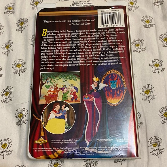 Disney | Media | Very Rare Snow White Spanish Language Vhs Tape Disney ...